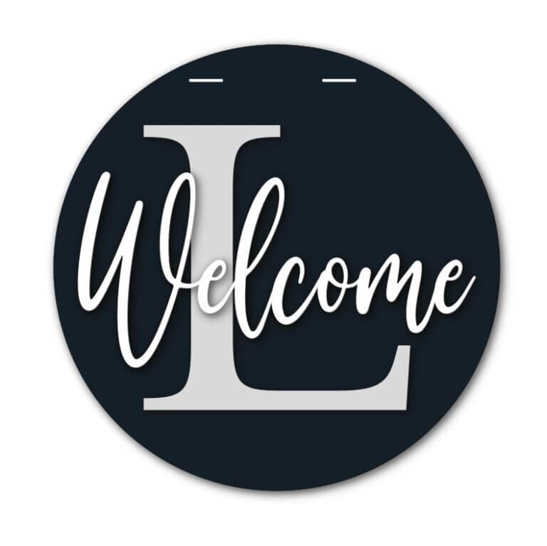 Personalized Monogram Welcome Door Hanger – Handcrafted Elegance for ...