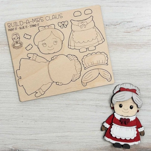 build a Mrs Claus pop-out card kit Today - Blue Bonnet Studios
